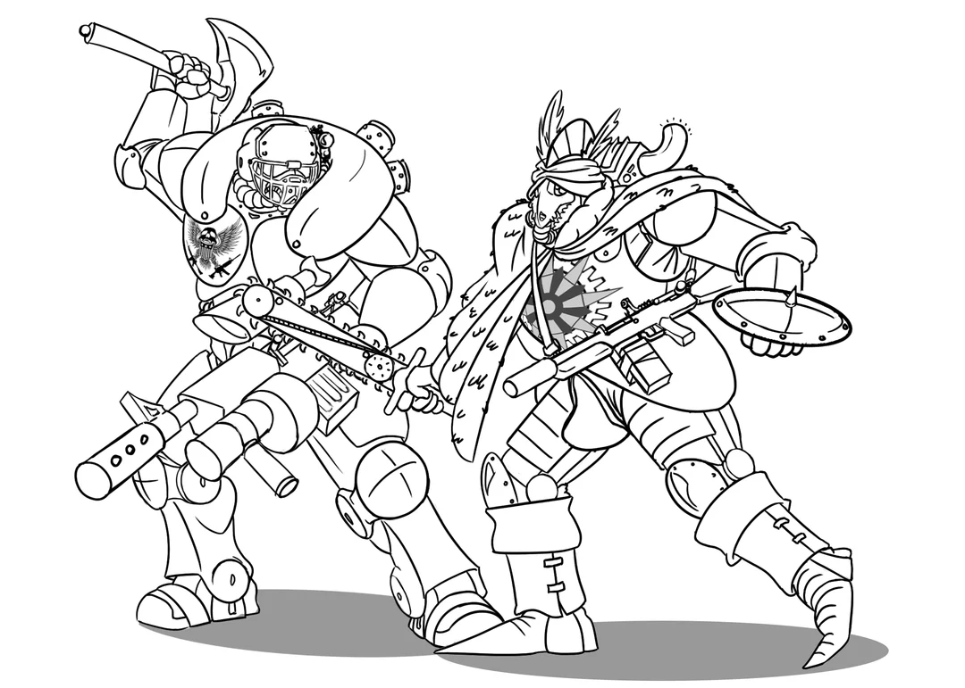 Duel of the Techno-Barbarians WIP | Scrolller