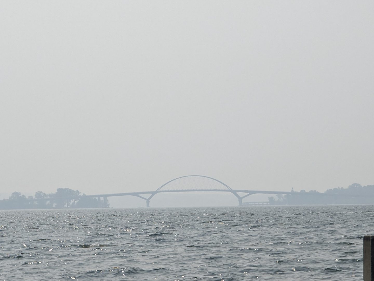 Lake Champlain bridge 7/1. The smog is getting rough. | Scrolller
