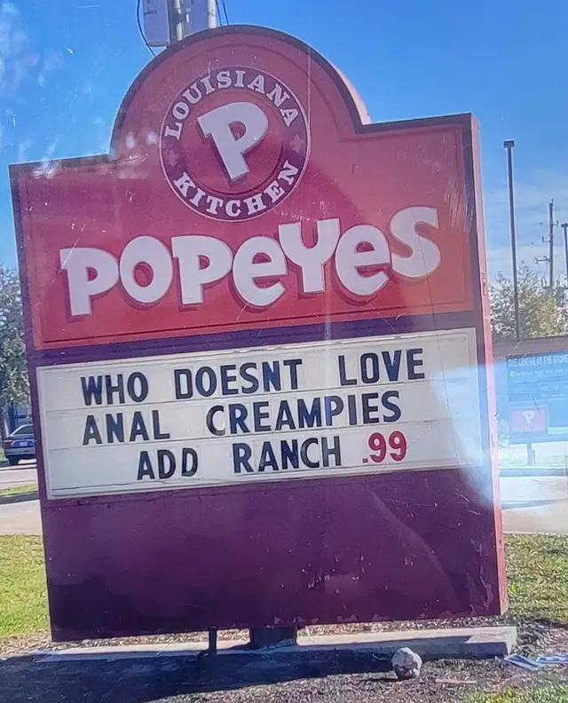 Popeyes has some suggestive advertising at 529 and shining sumac | Scrolller