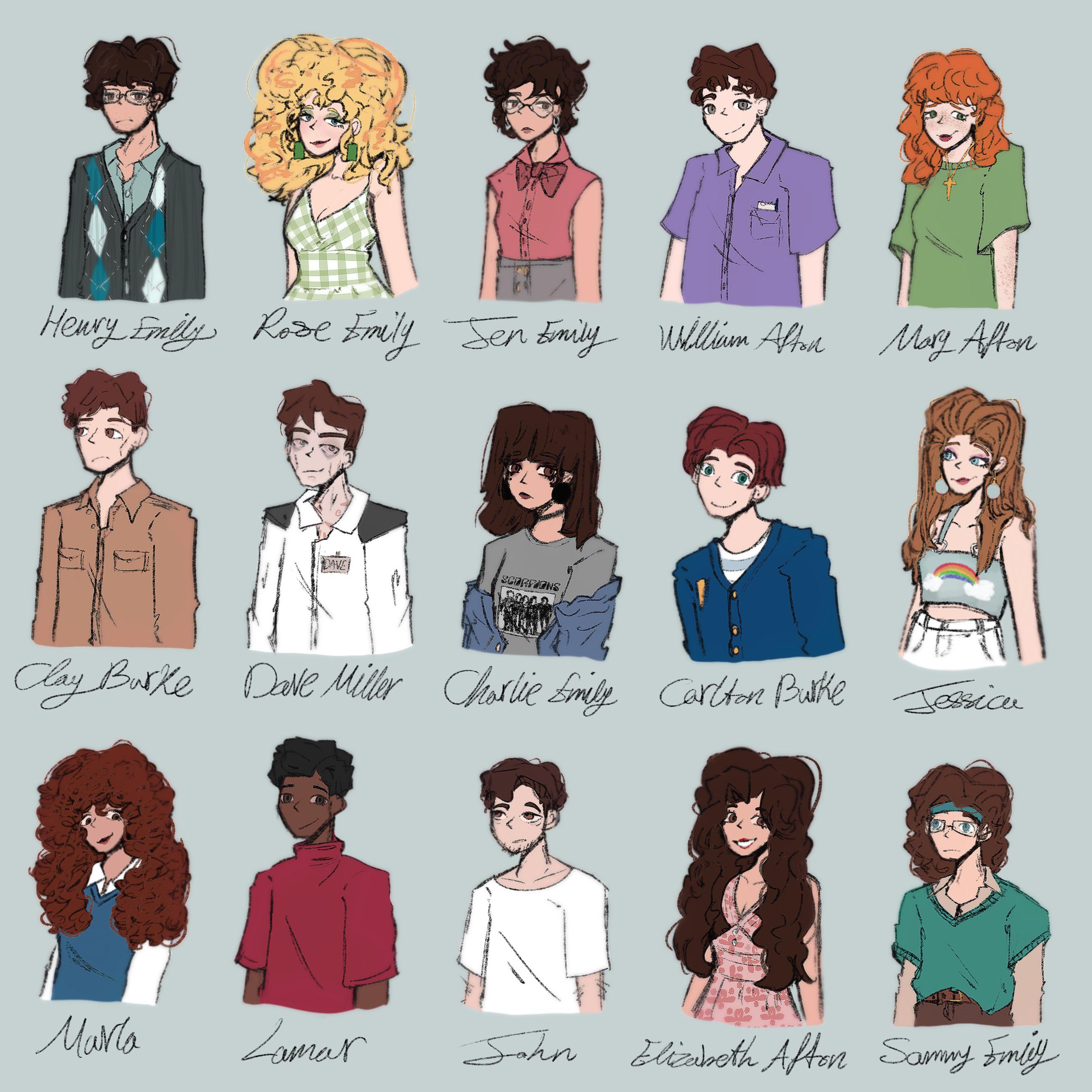 My design for the FNaF novel characters(+Mrs.Afton) | Scrolller