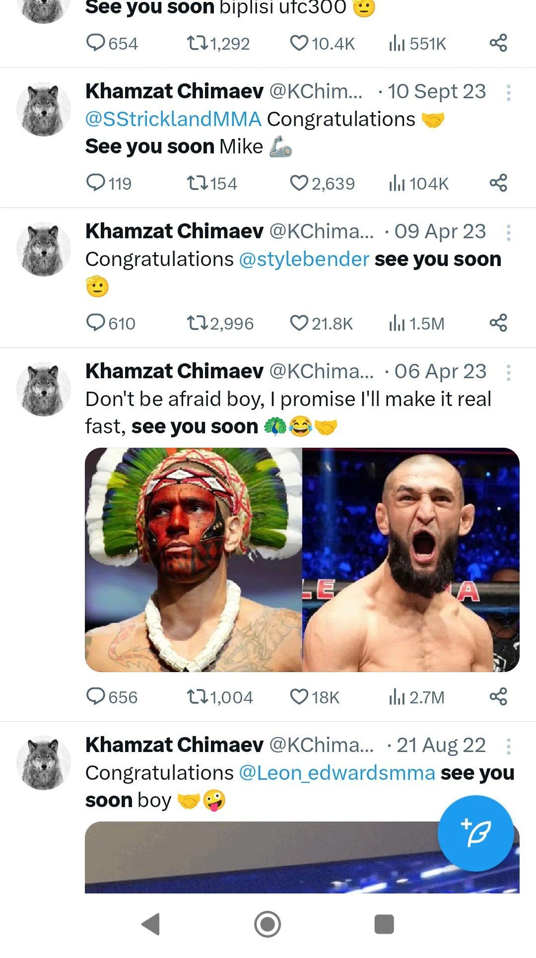 [Spoiler] Khamzat Chimaev calls out main event winner | Scrolller