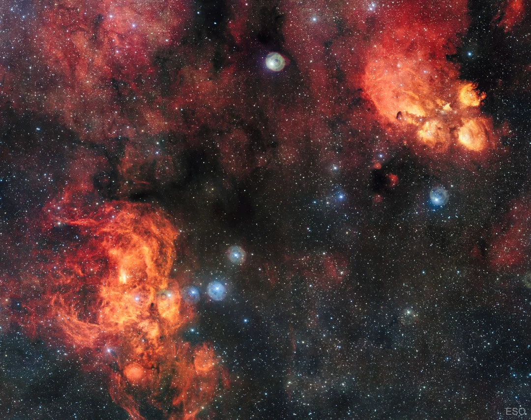 NGC 6357: The Lobster Nebula [Image Credit: ESO, VLT Survey Telescope] | Scrolller