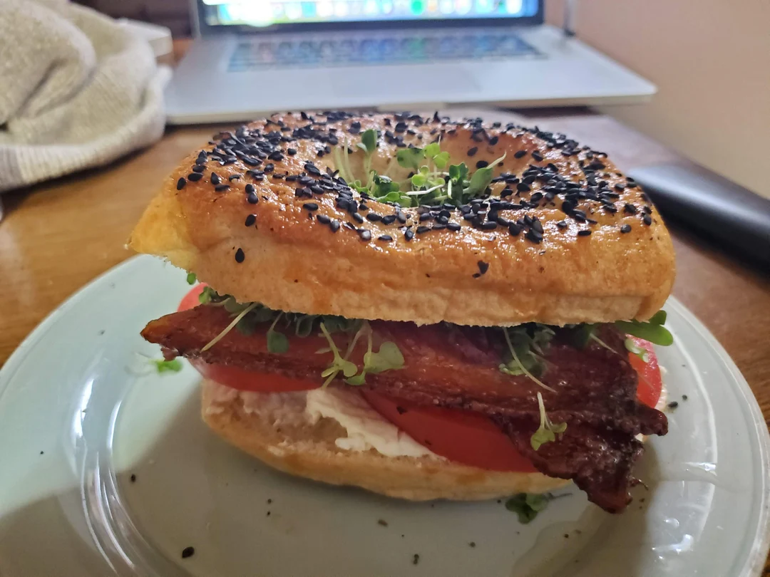 BLT on homemade bagel. | Scrolller
