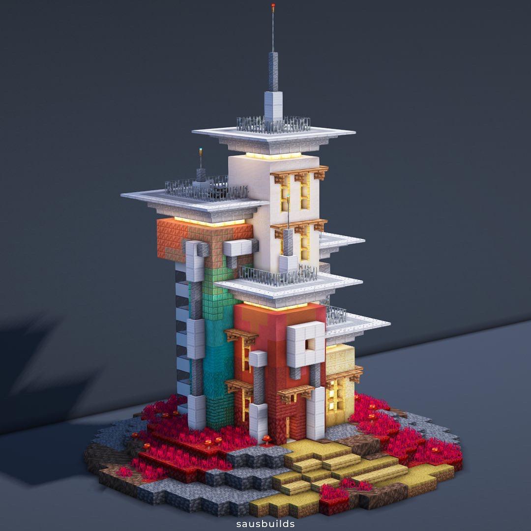 I made a blob of sci-fi buildings | Scrolller