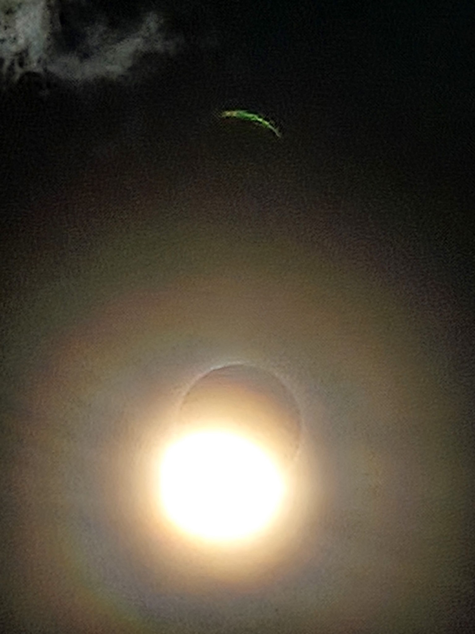 What is the green semi circle in these images of the solar eclipse | Scrolller