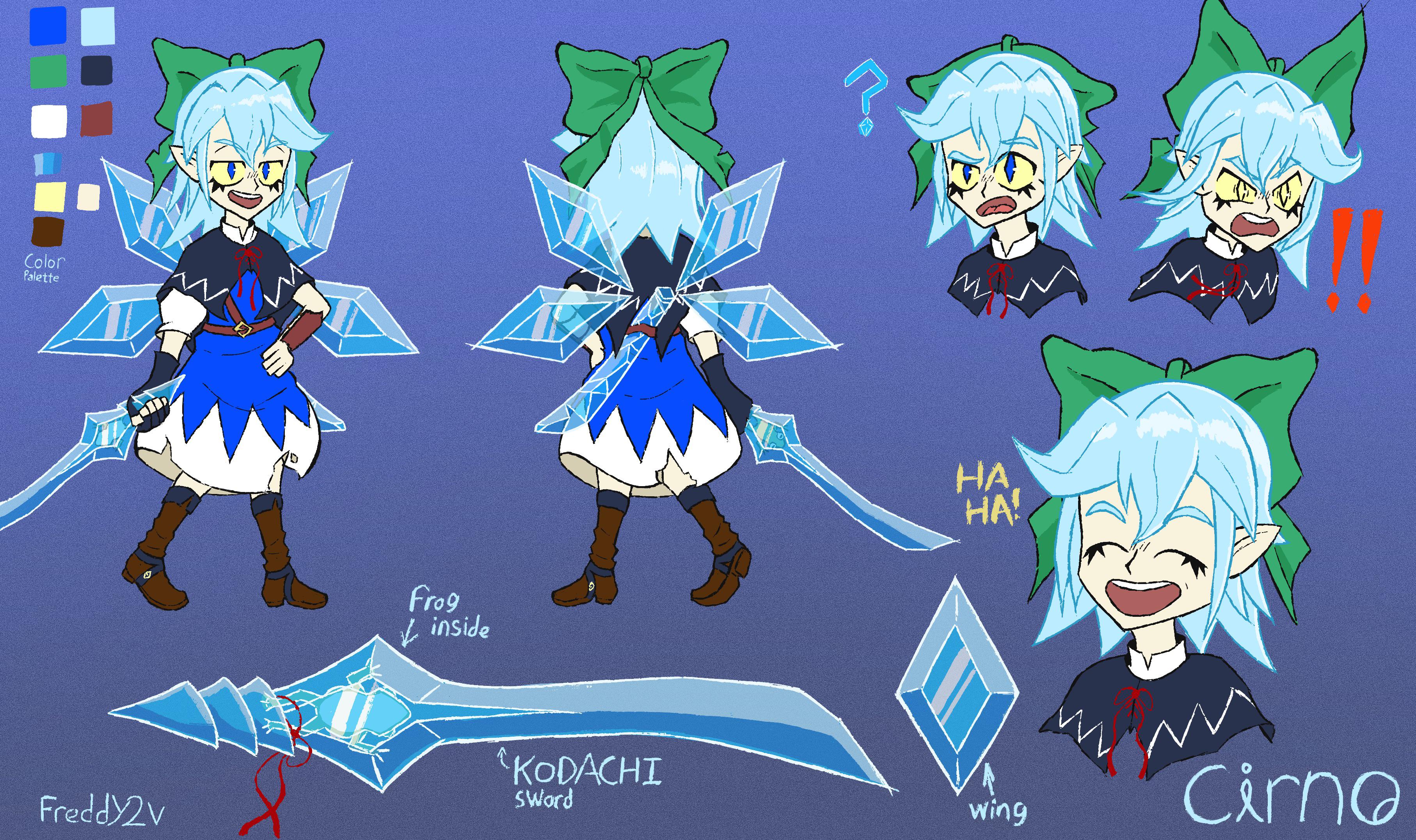 Here’s my interpretation of Cirno, the Strongest ice fairy in Gensokyo! (On a reference sheet ...