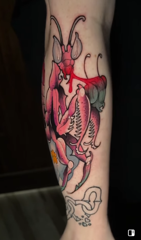 Orchid mantis by Brian Bonehead at Lit Tattoo Co Dothan Alabaa | Scrolller