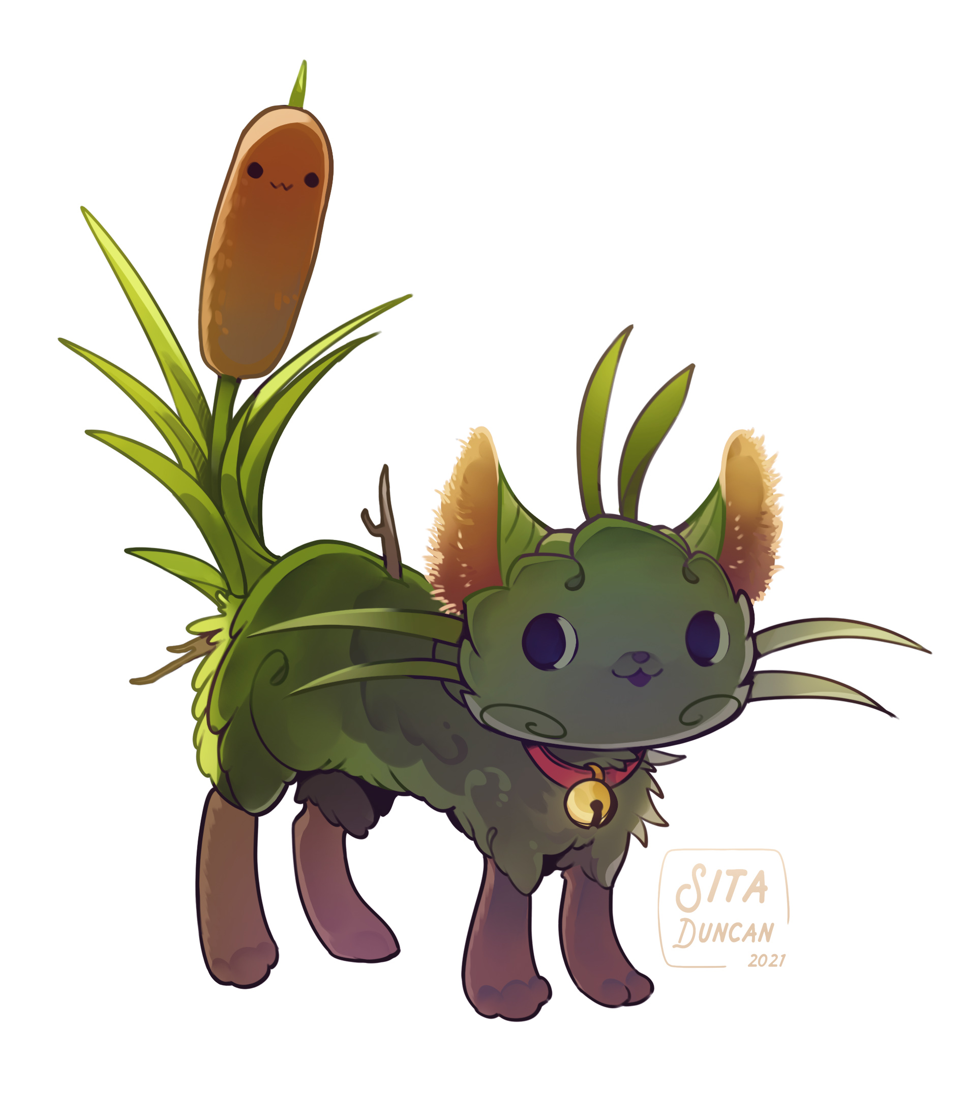 Cattail Leshy - Botanical Bestiary Monster by Sita Duncan | Scrolller