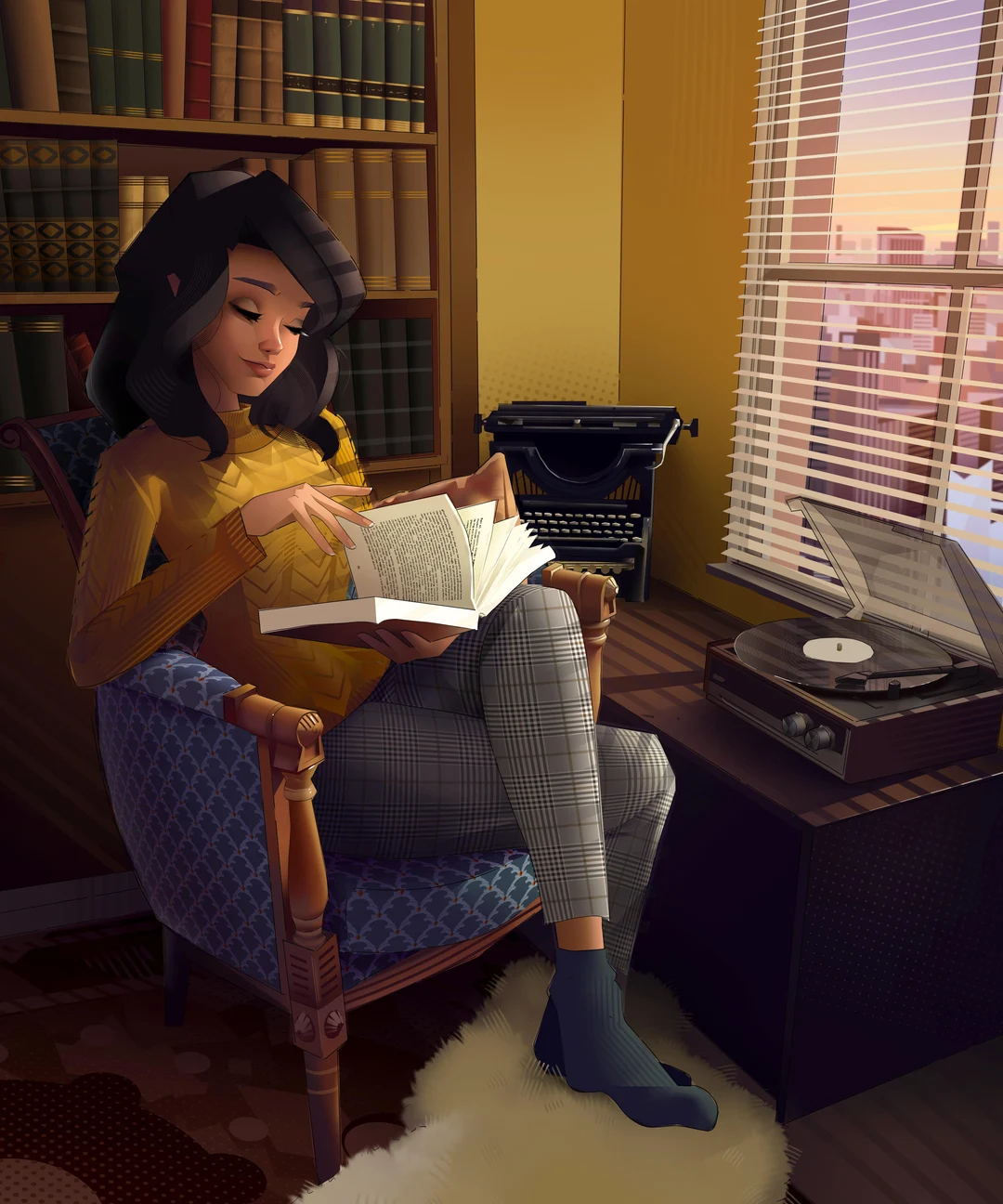 Light and books, me, digital, 2022 | Scrolller