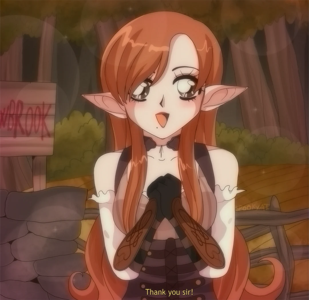 Polite elf maiden ( art by me ) | Scrolller