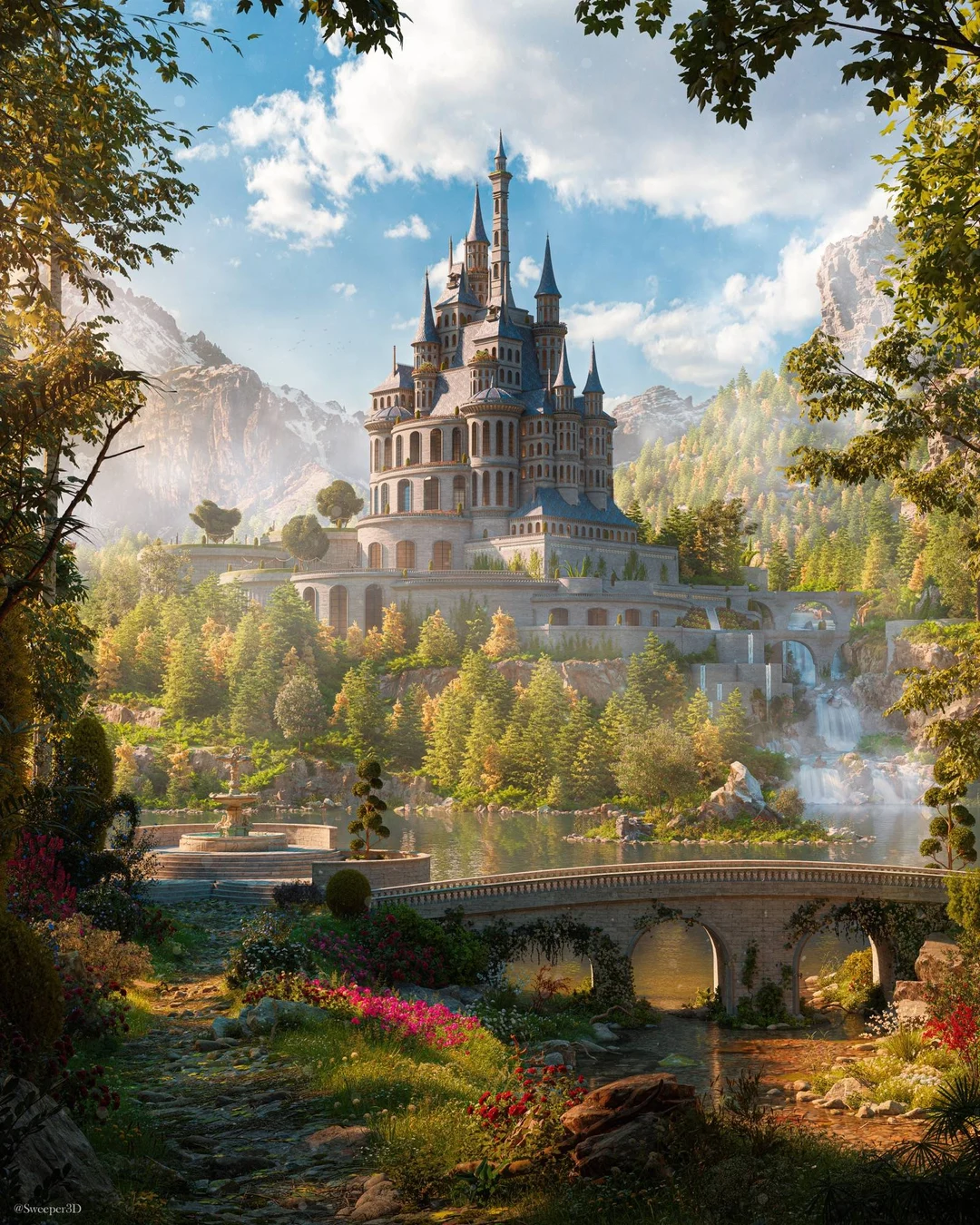 Enchanted falls, by Sweeper3D | Scrolller