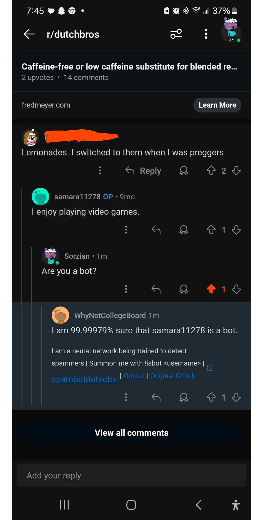 My very first encounter with a bot that appraises potential bots | Scrolller