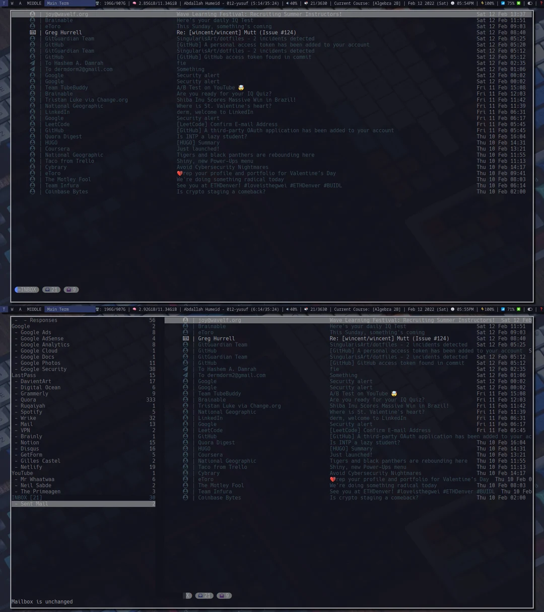 [DWM] NeoMutt | Scrolller