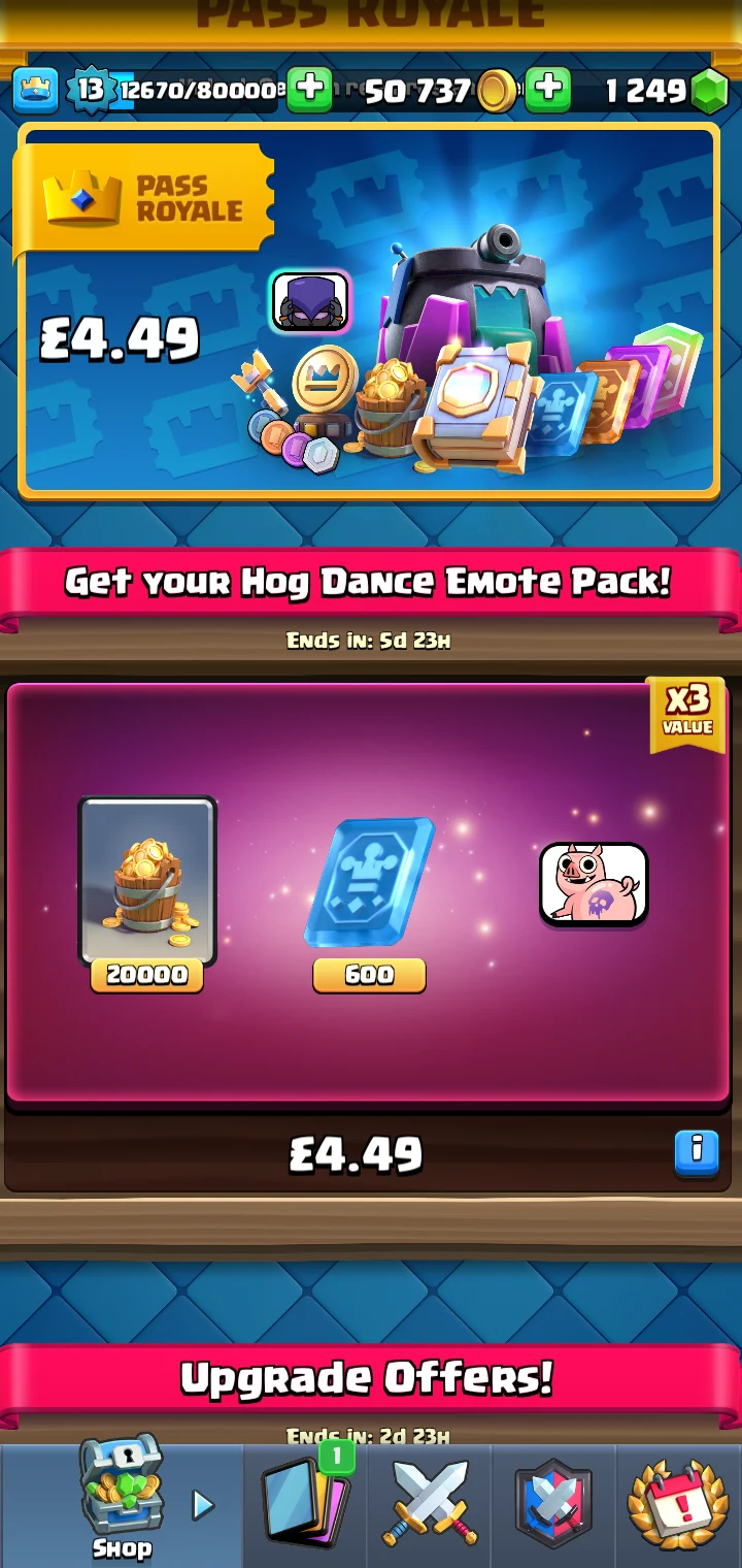*Saves gems to buy new emote.* Clash Royale: Give me money. | Scrolller