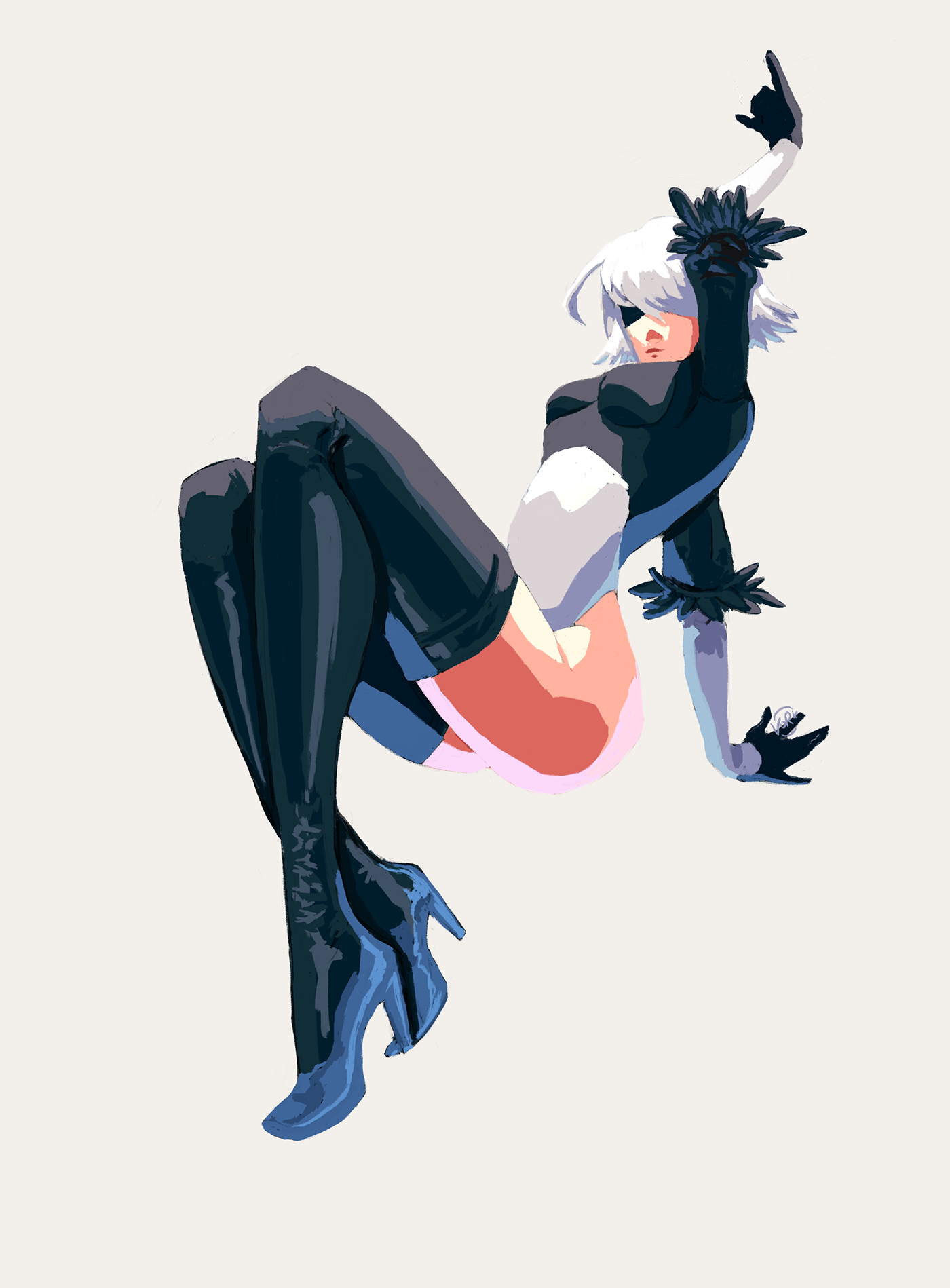 Another 2B sketch by me :) | Scrolller