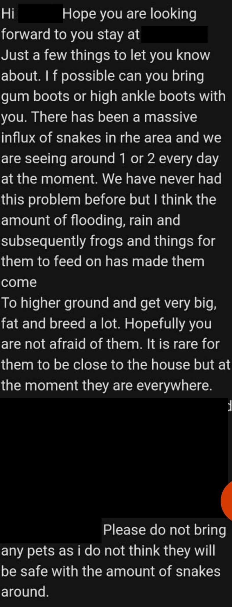 SNAKES. Airbnb host just sent us this | Scrolller