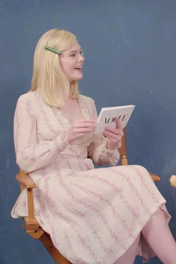 What hair clip is Elle Fanning wearing in this "Off the Cuff" interview? | Scrolller