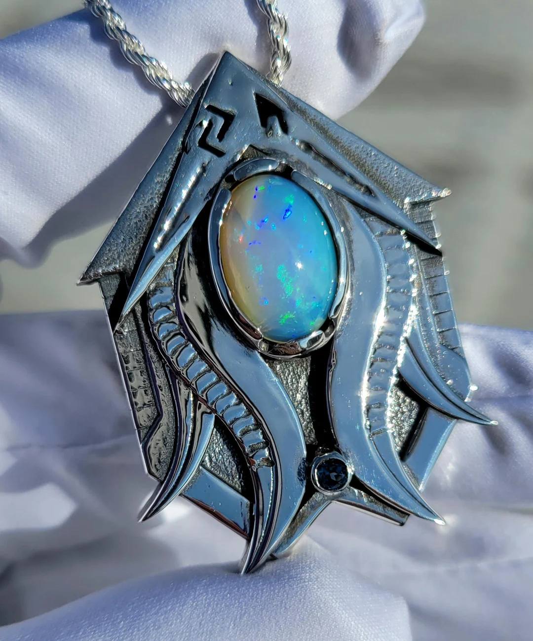 "The Mothership", Valk9Designs, Ethiopian opal-Topaz-Sterling silver, 2023 | Scrolller