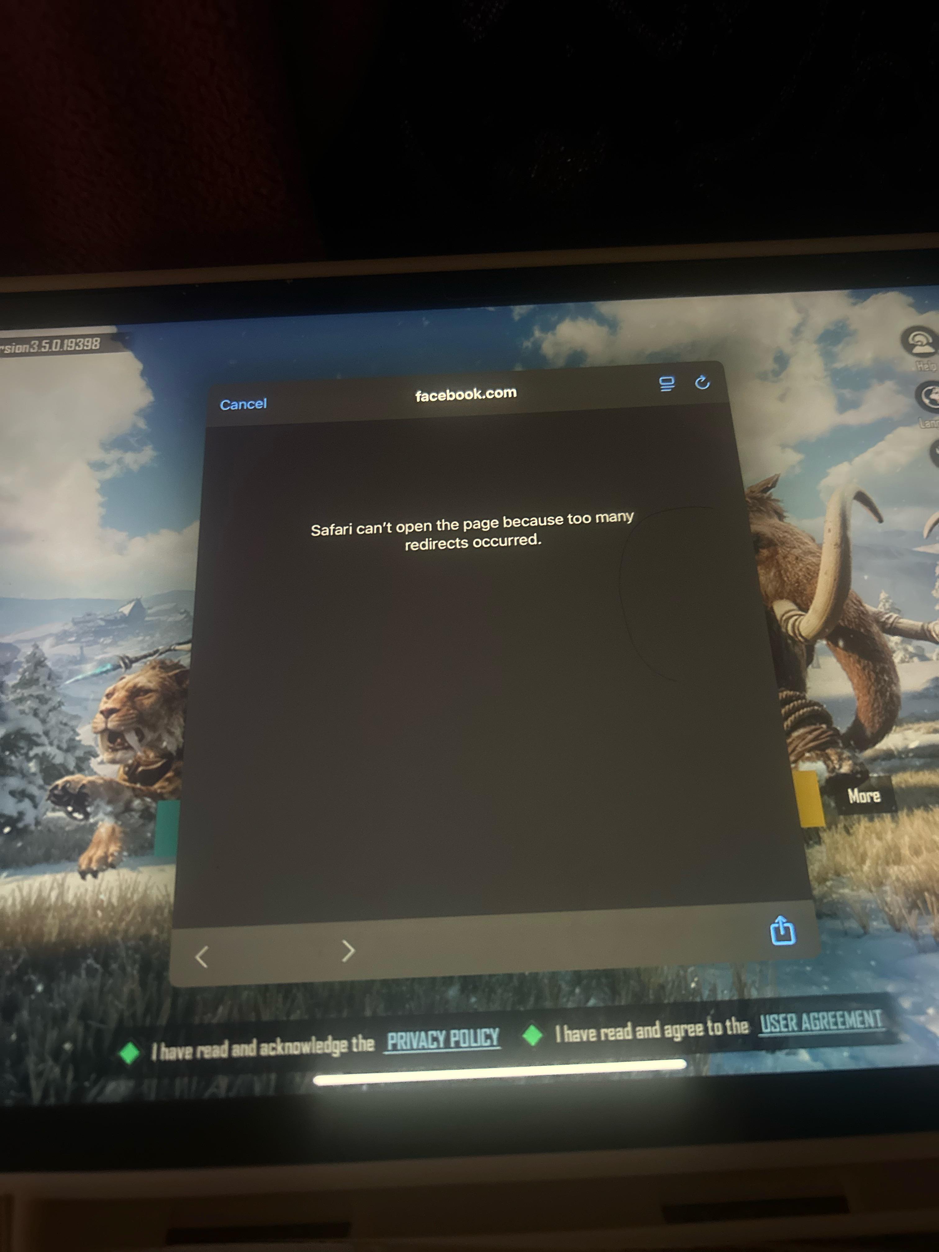 Does anyone know how to fix this ? When I try to log into pubg from my fb acc it says this ...