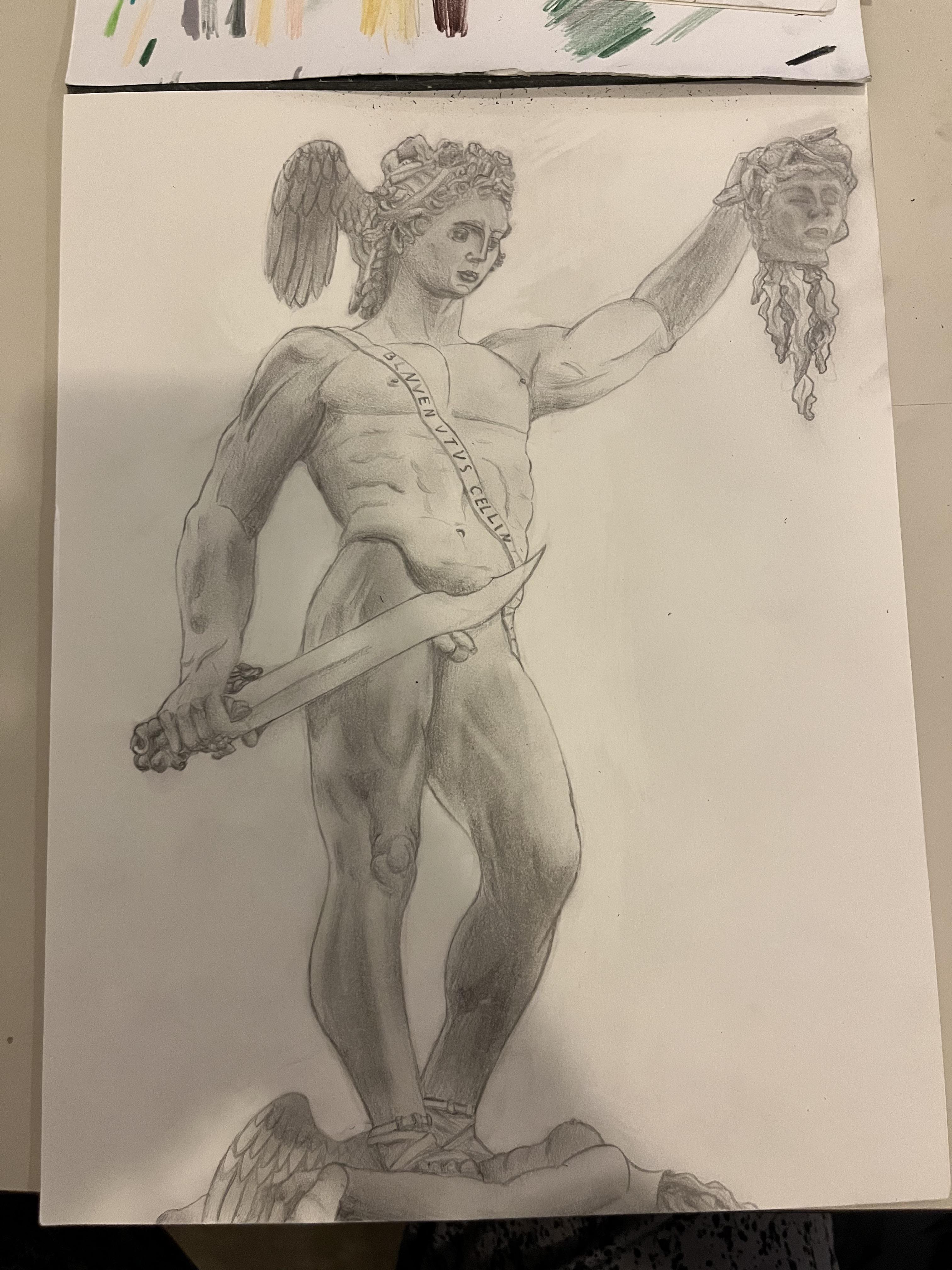 Perseus, me, pencil, 2023 | Scrolller