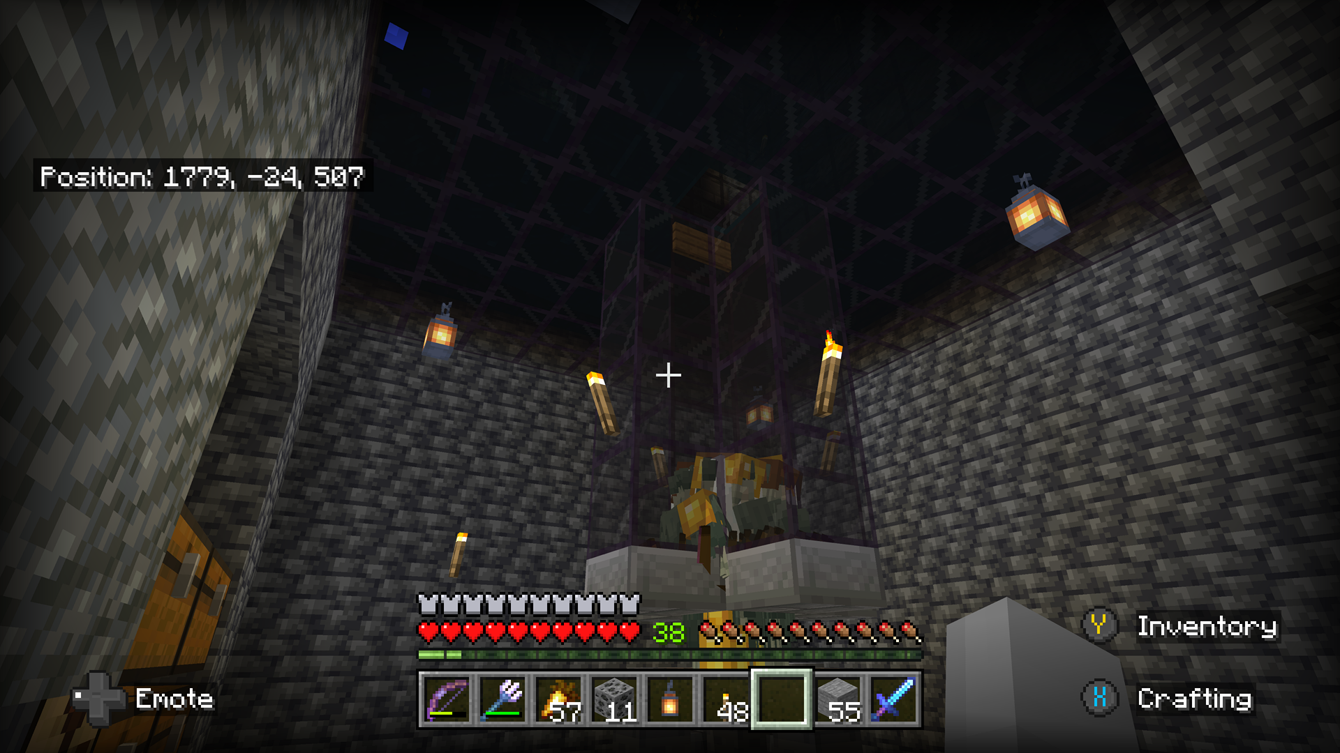 XP farm built at skeleton spawner made with tinted glass. | Scrolller