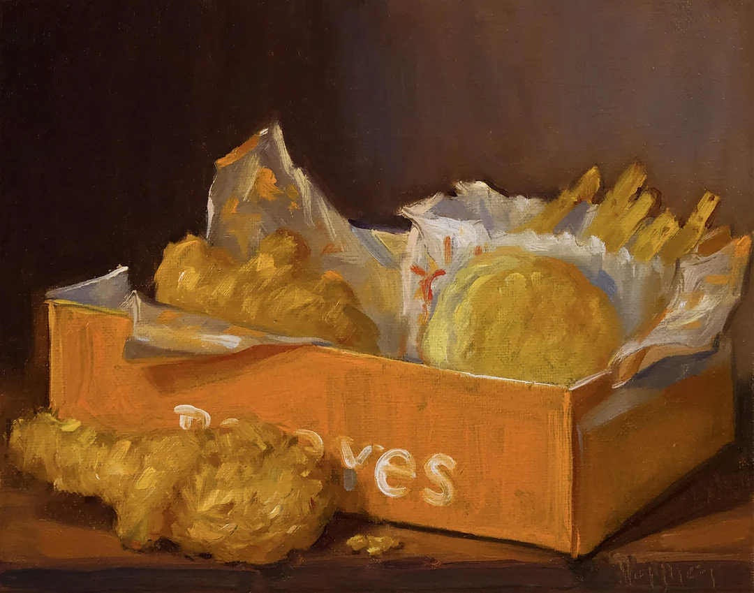 Popeyes, Noah Verrier (me), oil, 2023 | Scrolller