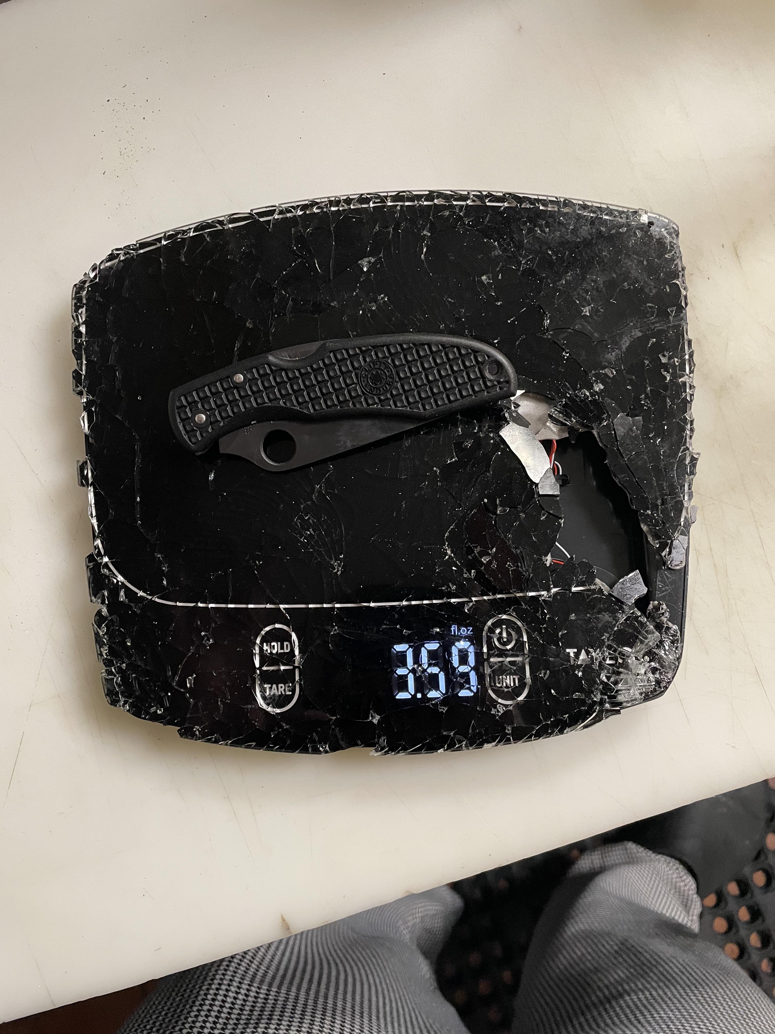 Scale still works after falling and obviously breaking. | Scrolller