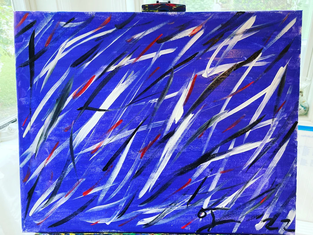 Falling, me, acrylic on canvas, 2022 | Scrolller