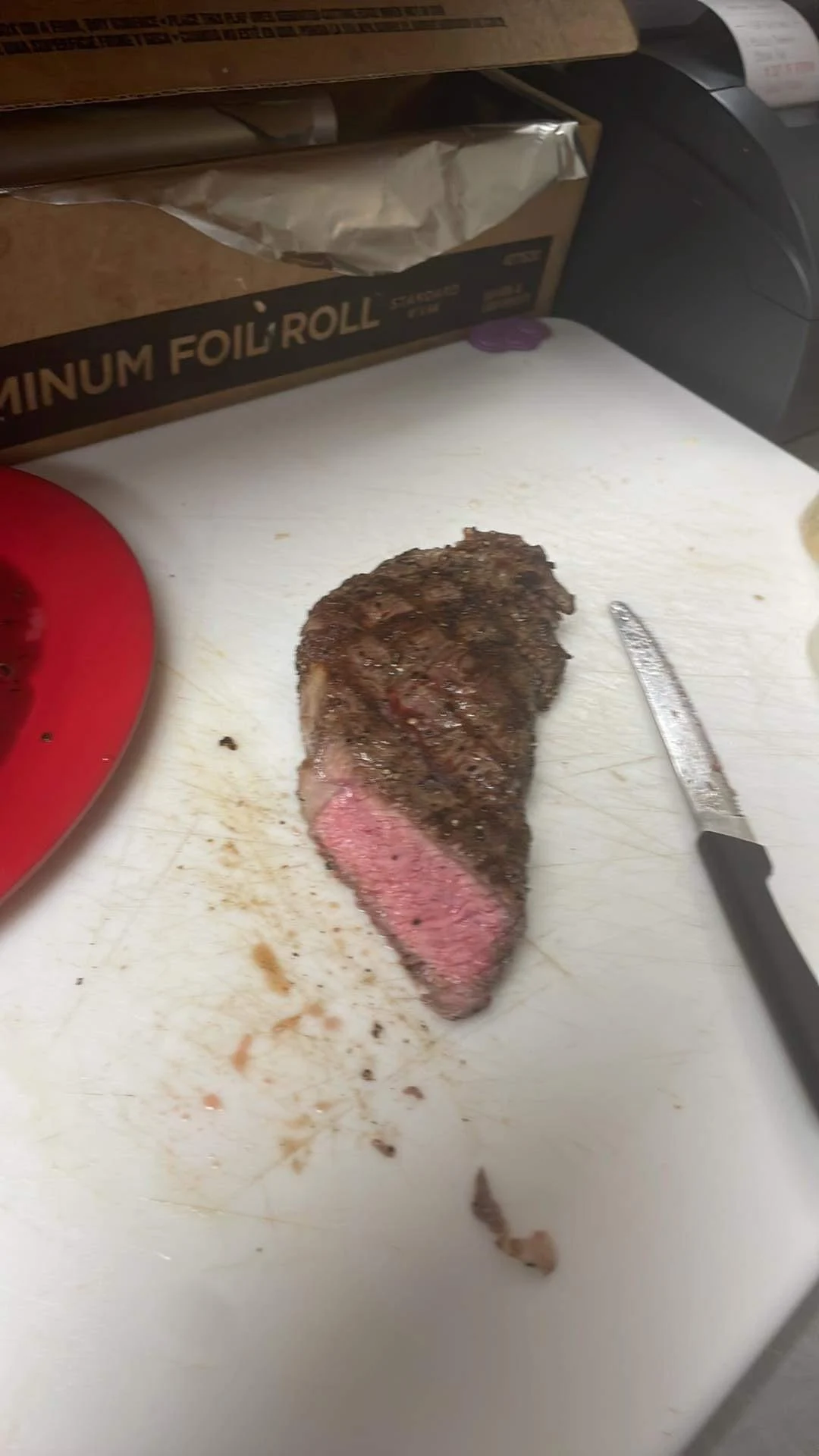 Baller ny strip I made a work a few weeks ago cooked to perfection. | Scrolller