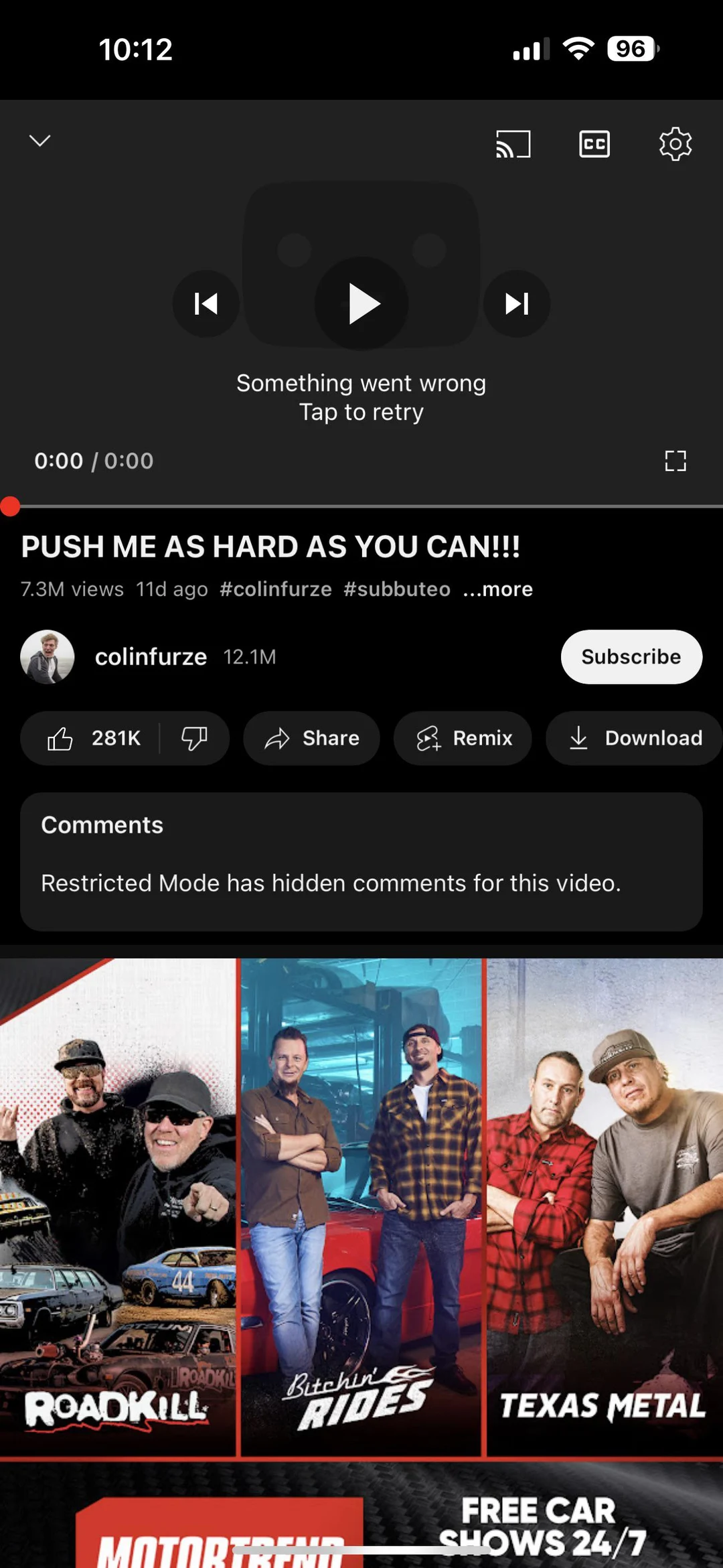 I can’t watch videos in YouTube and it’s showing like this in my new iPhone 14 is there any ...
