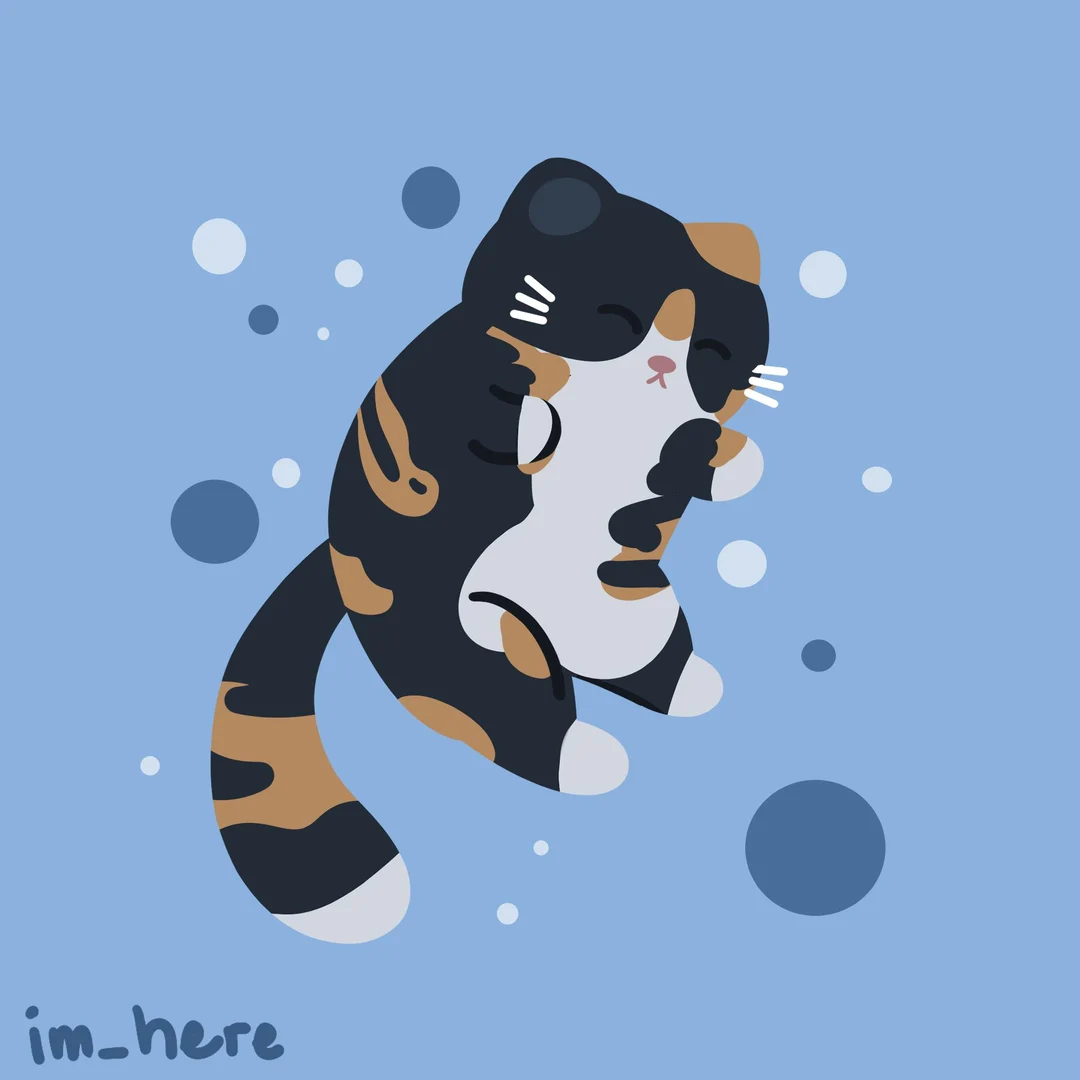 Sleeping Cat, im_here, Digital Art, 2024 | Scrolller