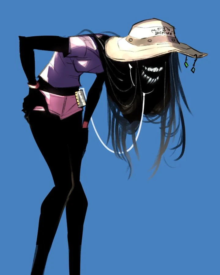 'Analog Horror Girl at the beach' by psudonym @psuedofolio | Scrolller