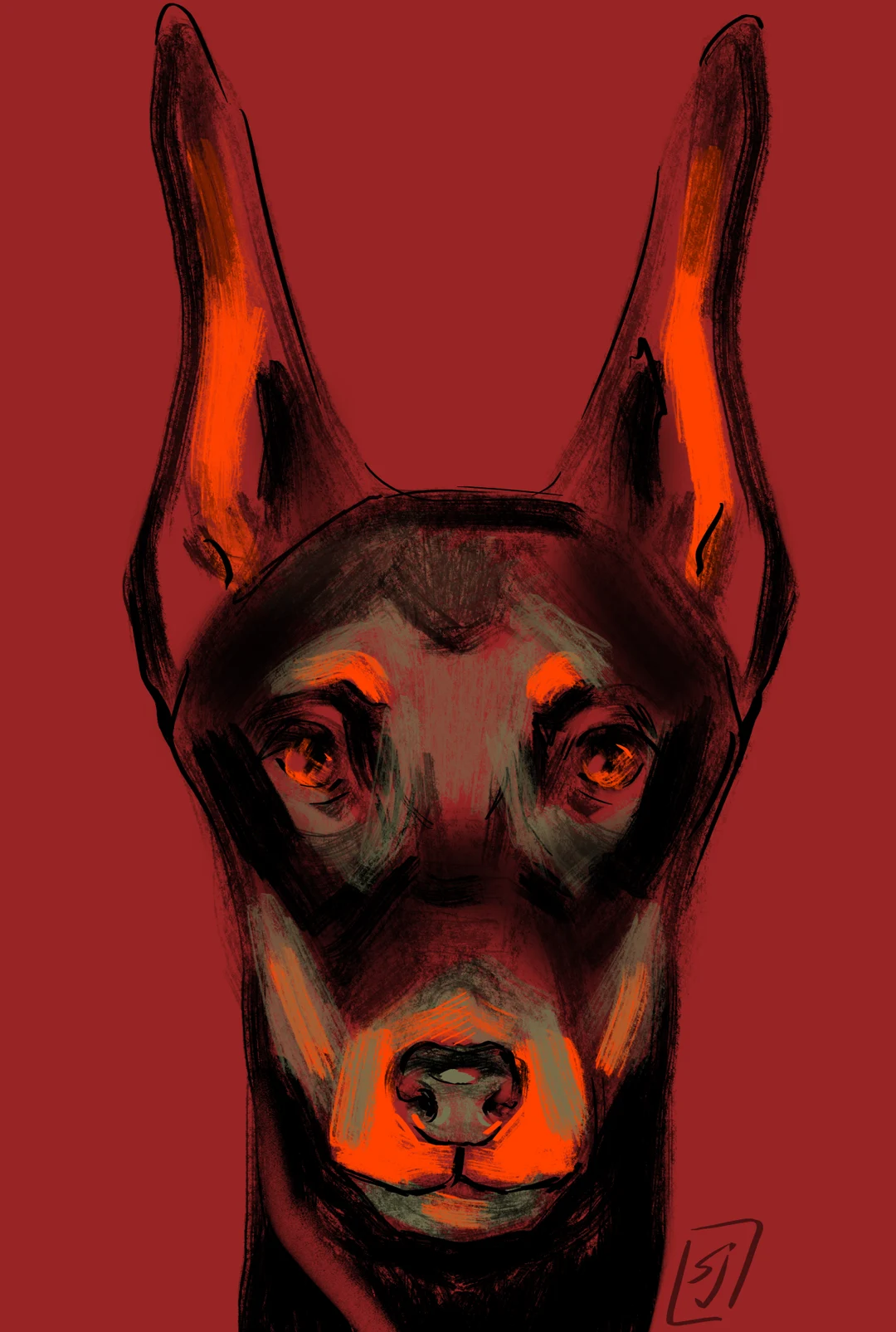 Dobermann study, me, digital, 2023 | Scrolller