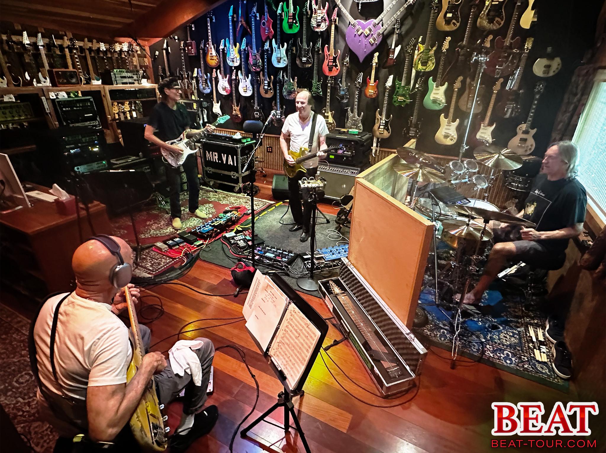 Adrian Belew just posted the first picture of BEAT rehearsals at Steve Vai's studio | Scrolller