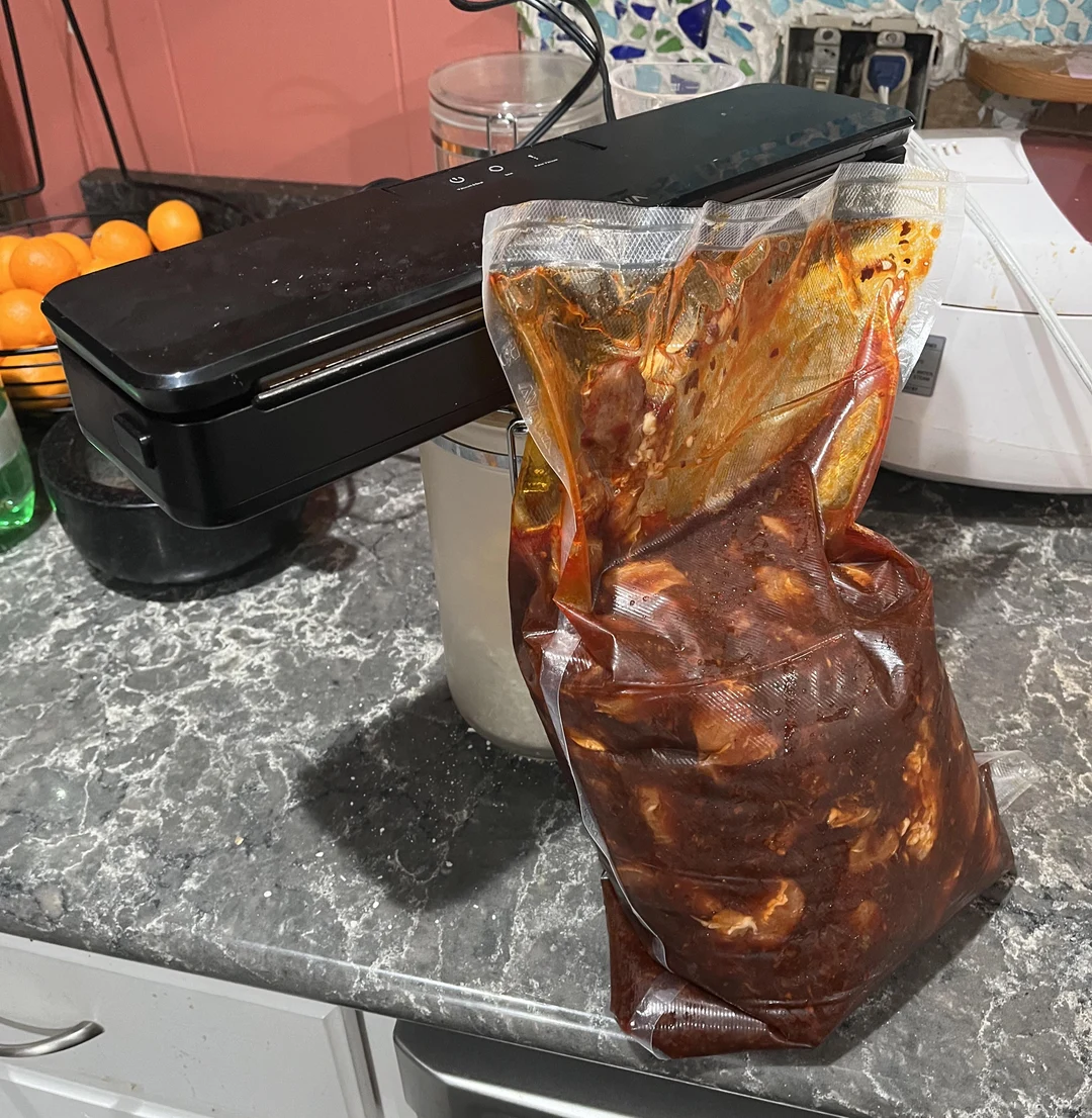 Help vacuum sealing a liquid marinade | Scrolller