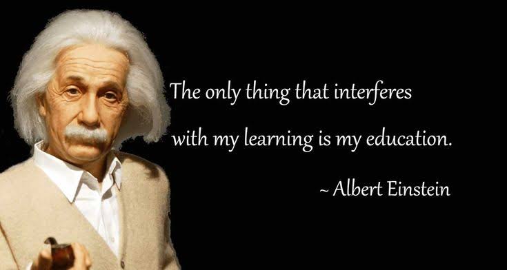 "The only thing that interferes with my learning is..." - Albert Einstein [735×392] | Scrolller