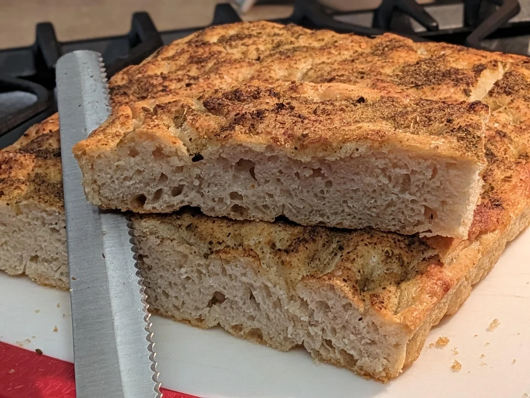 First focaccia bake in a year. Pretty happy with it. | Scrolller