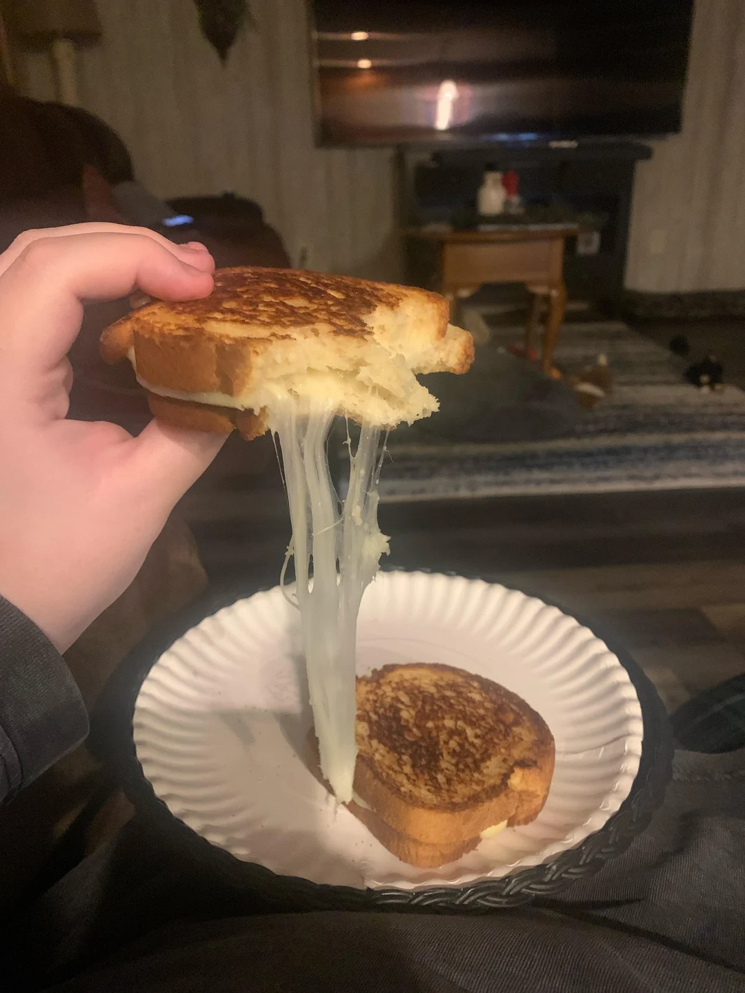 Gluten free bread with butter and provolone. | Scrolller