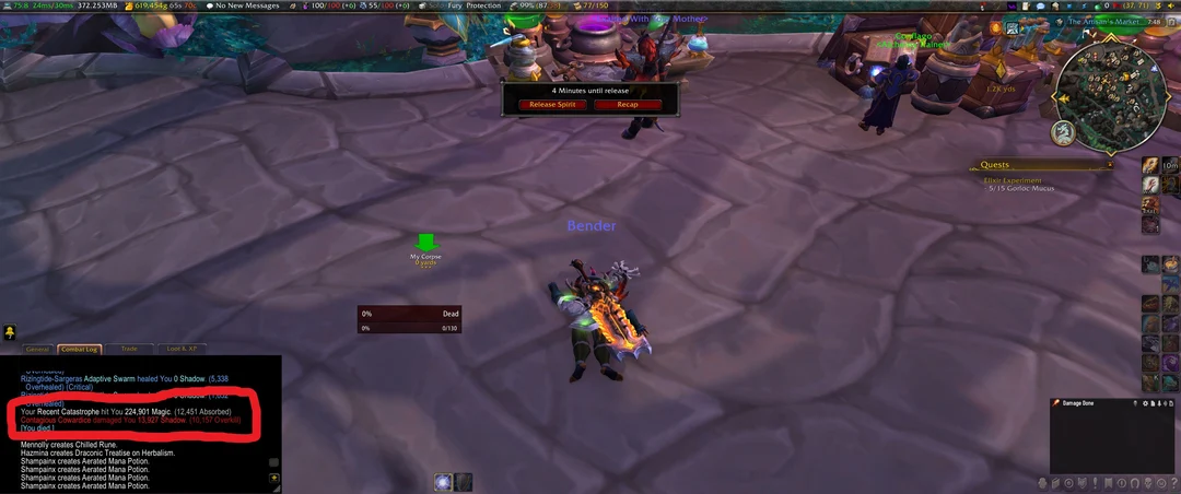 Apparently you lose invulnerability to ALL sources of damage momentarily when alchemy research ...