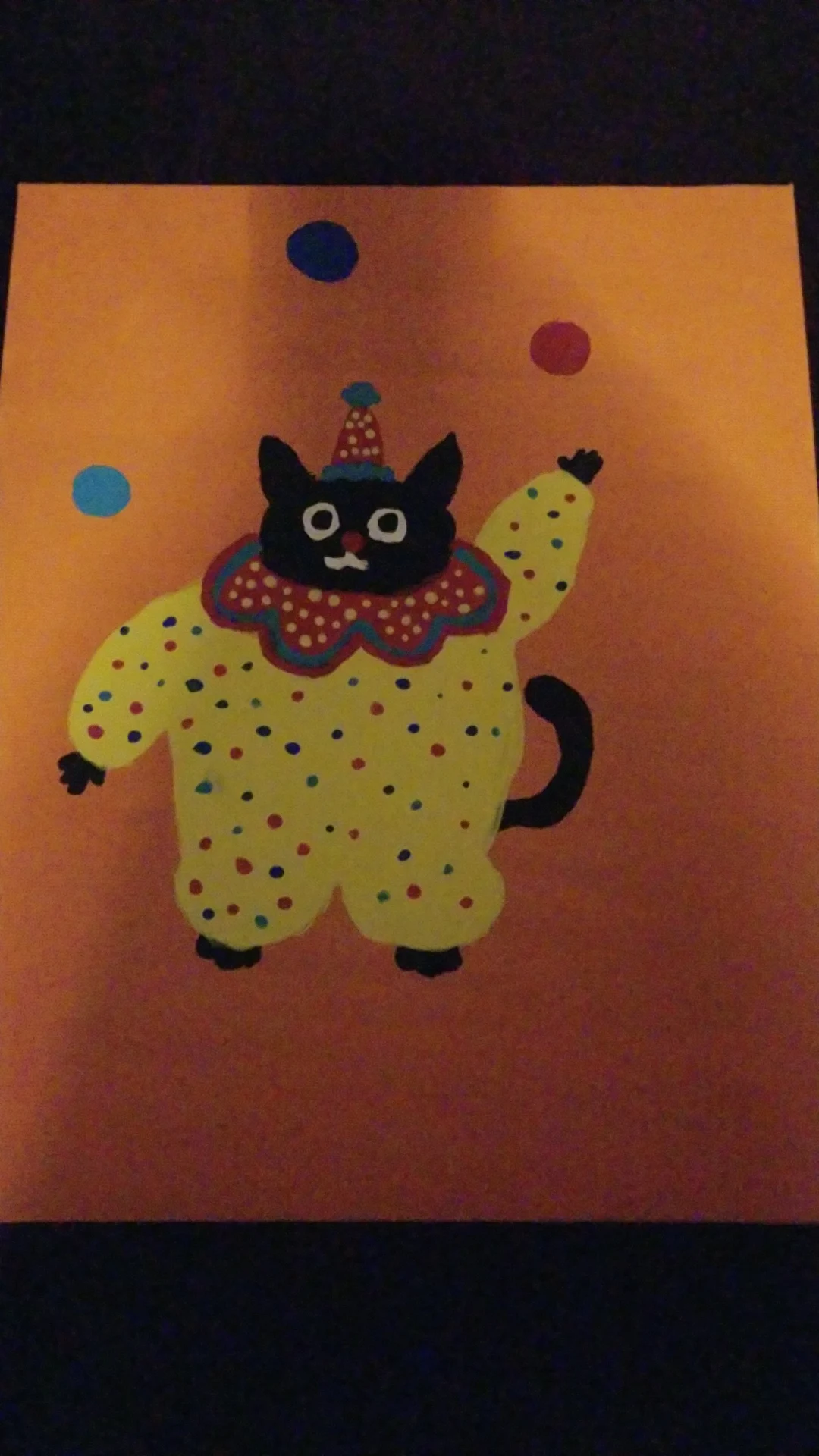 Clown cat I painted in therapy | Scrolller
