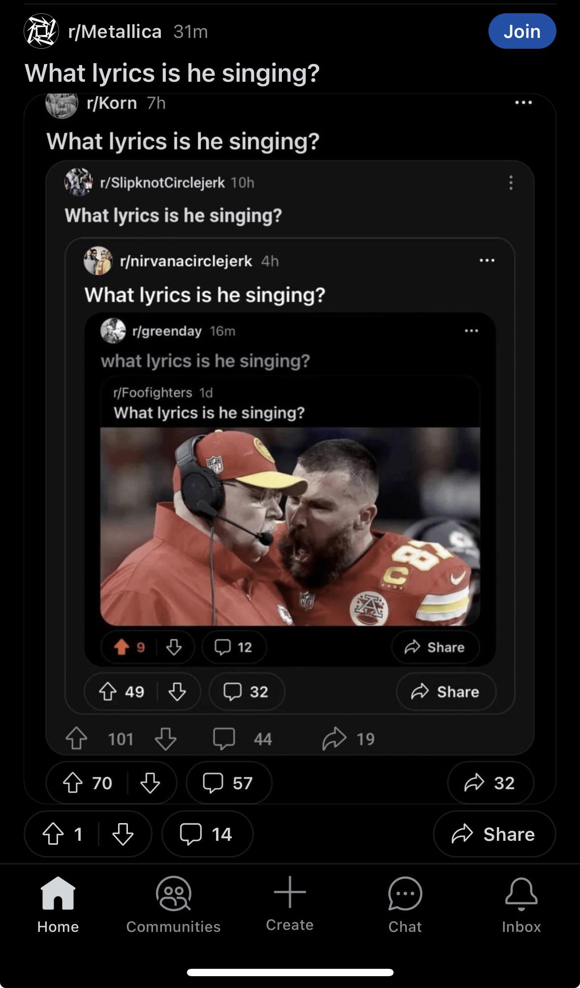 What lyrics is he singing? | Scrolller