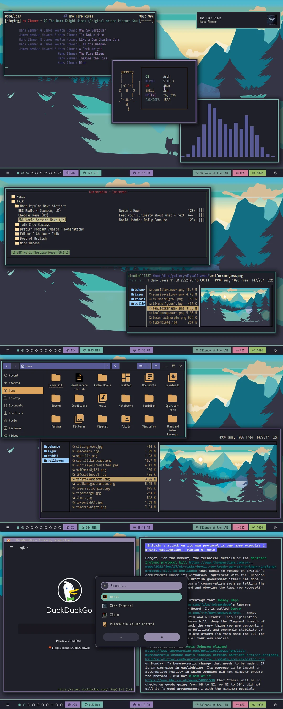 [2bwm] Kanagawa is probably one of the best color schemes out there. | Scrolller