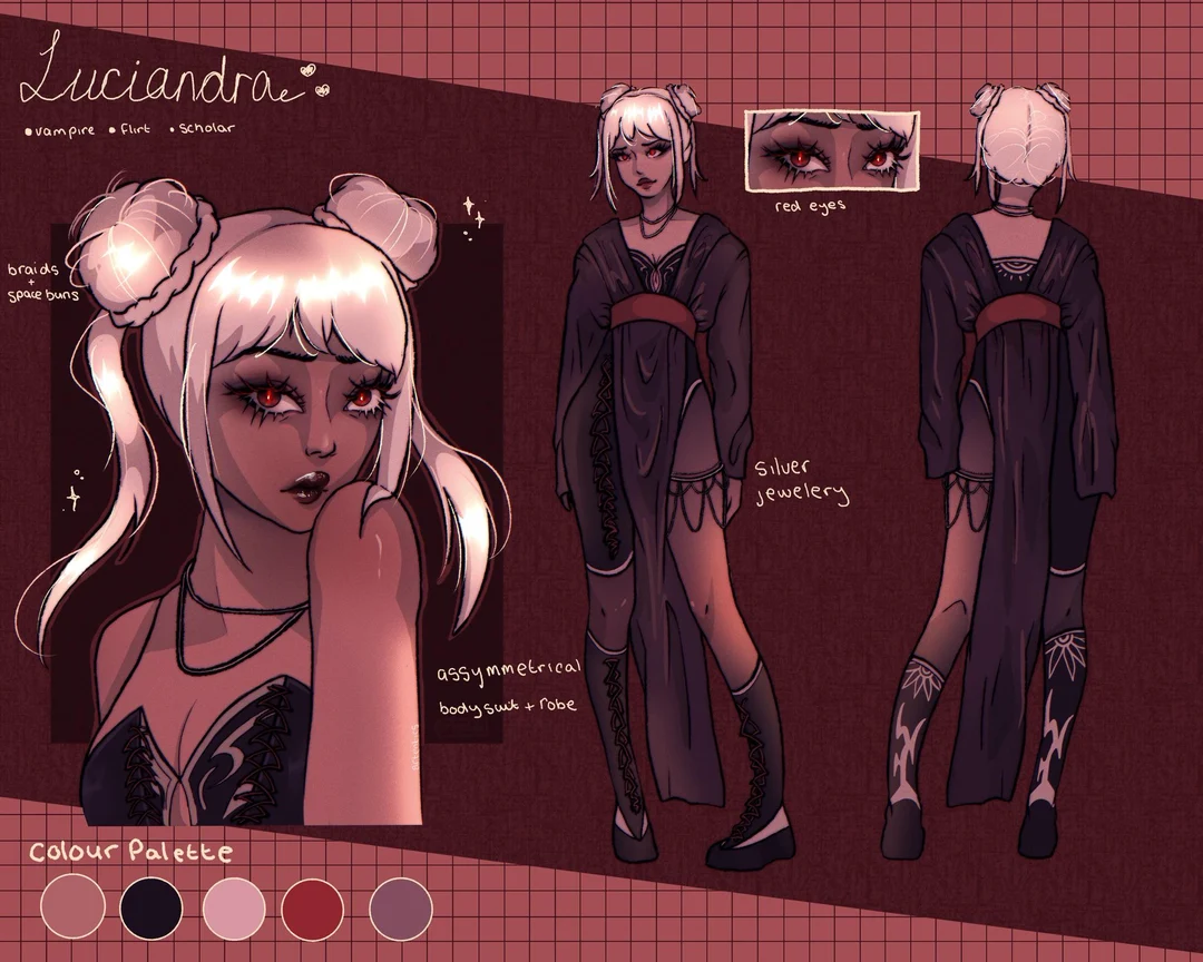 [OC] Vampire character design who thirsts for knowledge | Scrolller