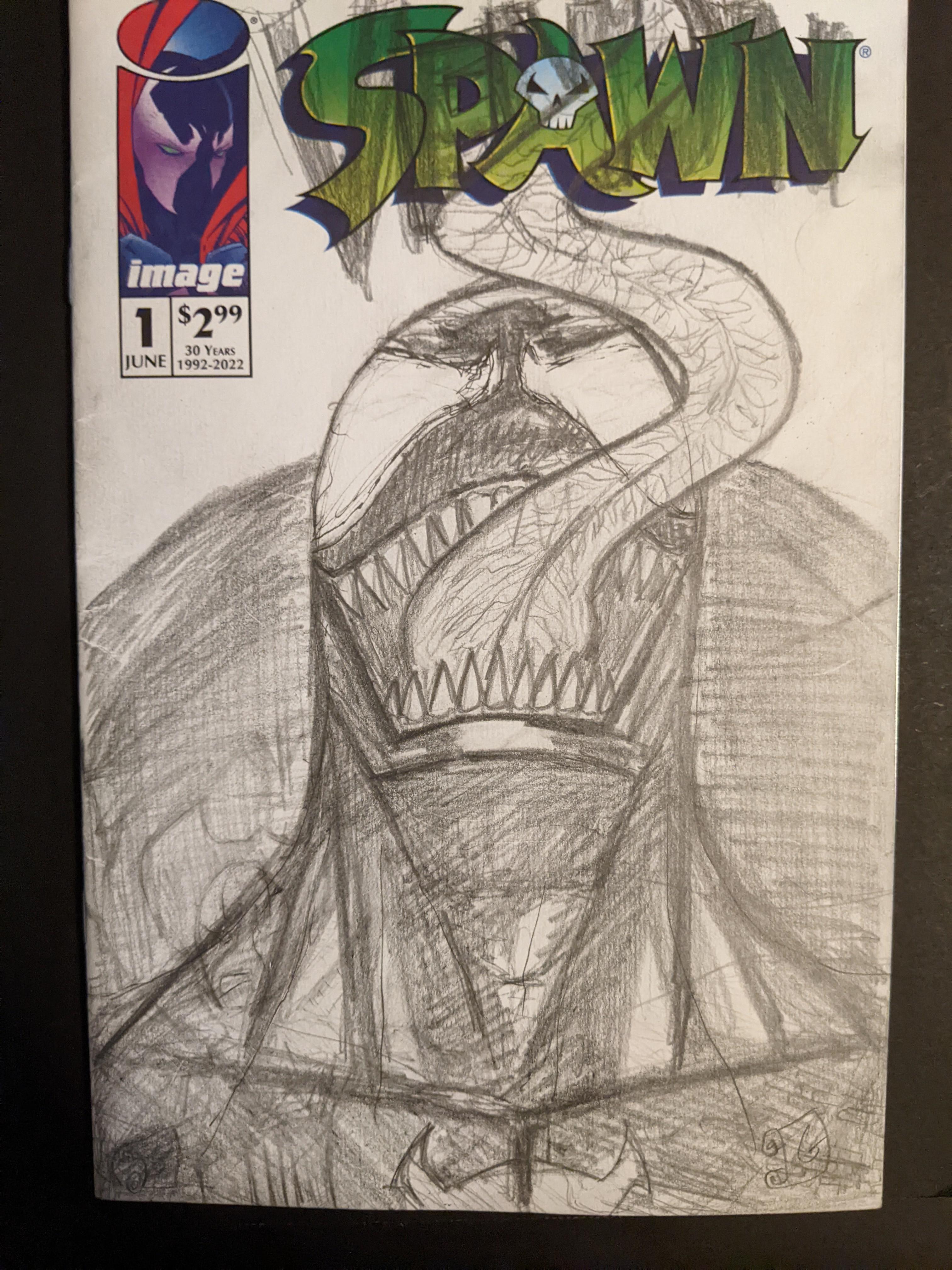Sketch. Venom on Spawn #1 blank cover | Scrolller
