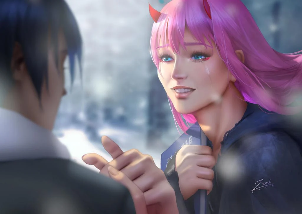 Realistic Zero Two and Hiro by zumidraws | Scrolller