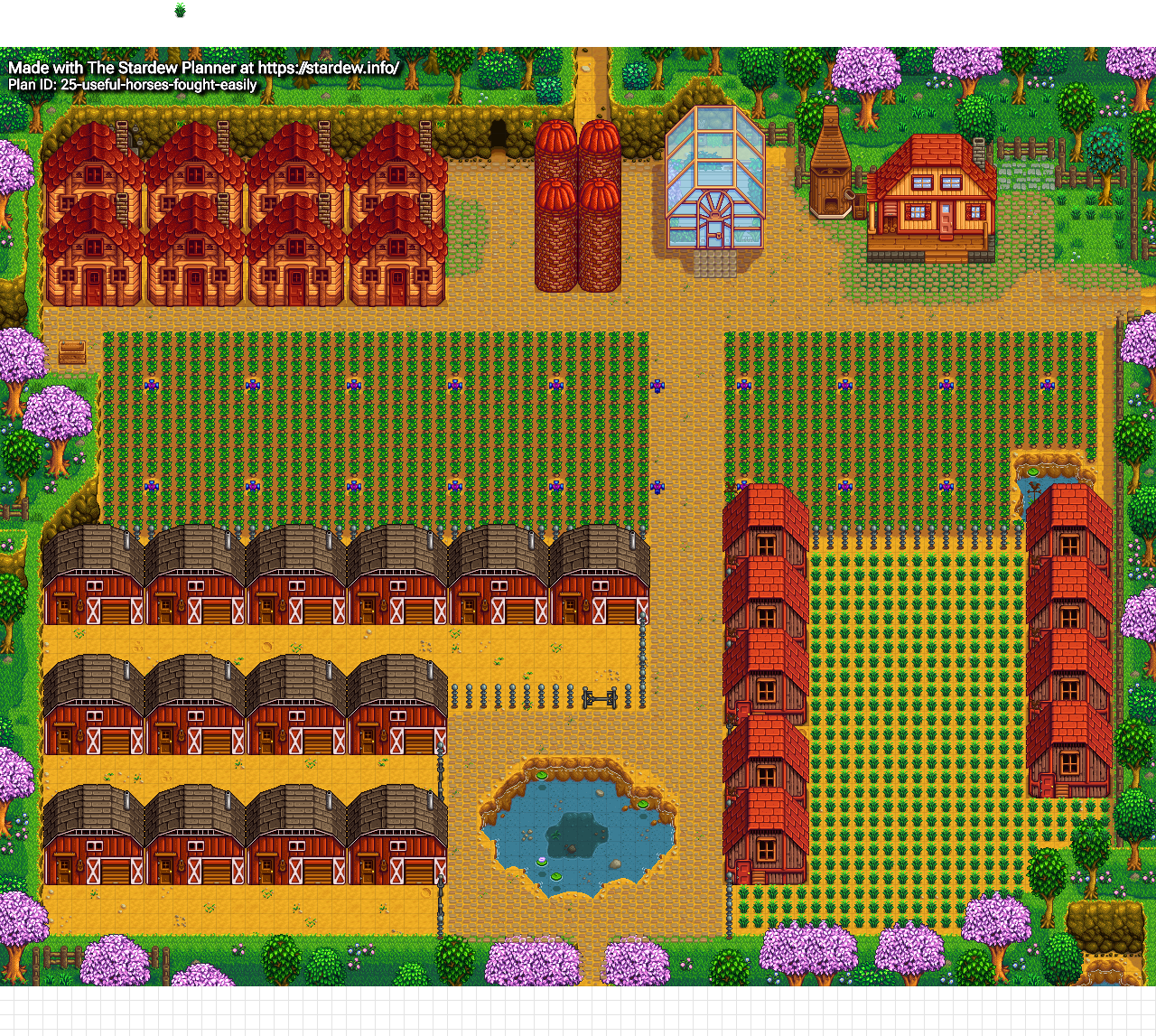 After the four corner farm design, I tried with the regular farm layout. | Scrolller