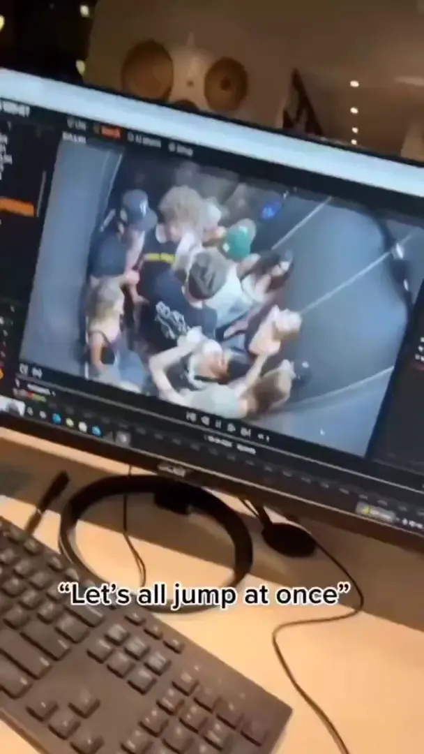 All jumping at once in a crowded elevator | Scrolller