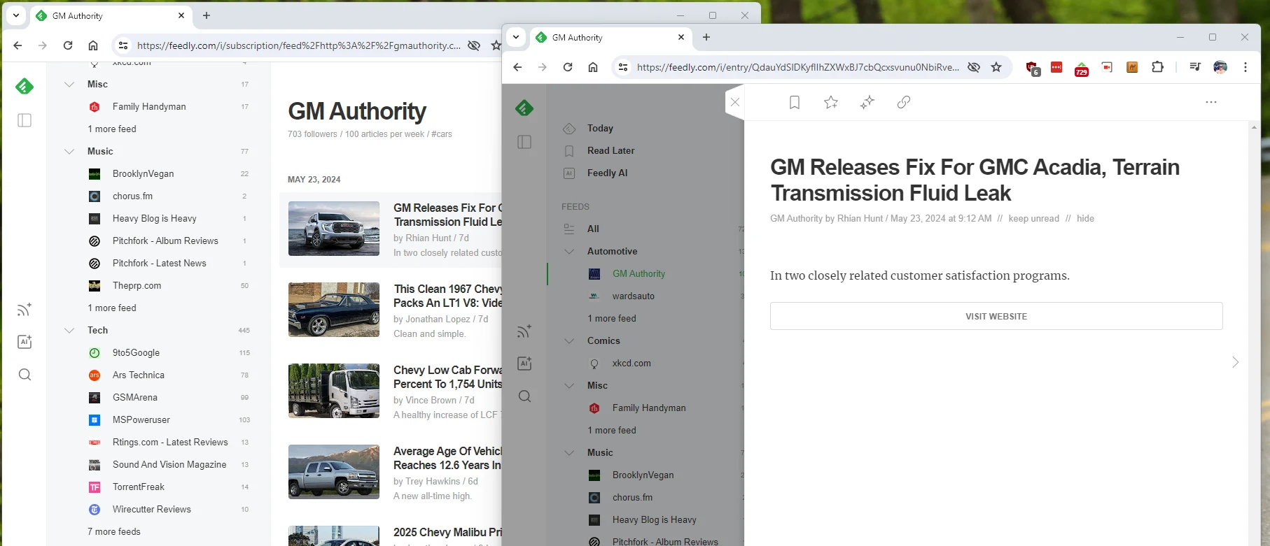 Article image does not display in Article View for GM Authority | Scrolller