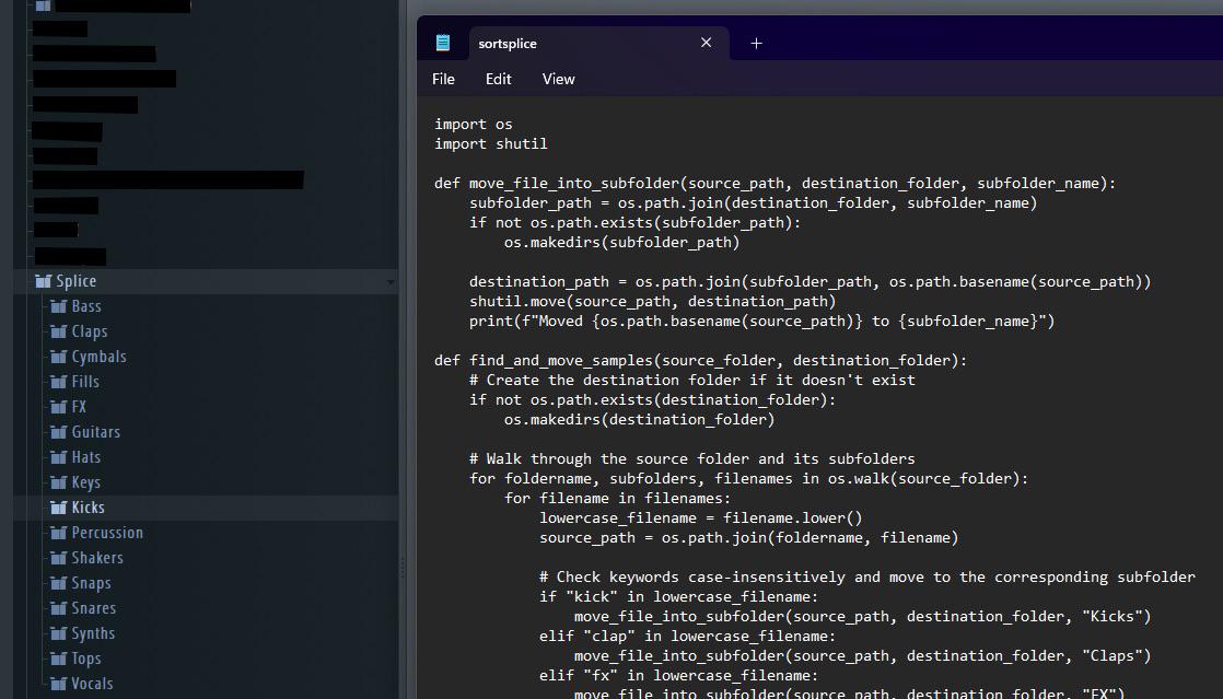 Automatic Splice sample organisation | Scrolller