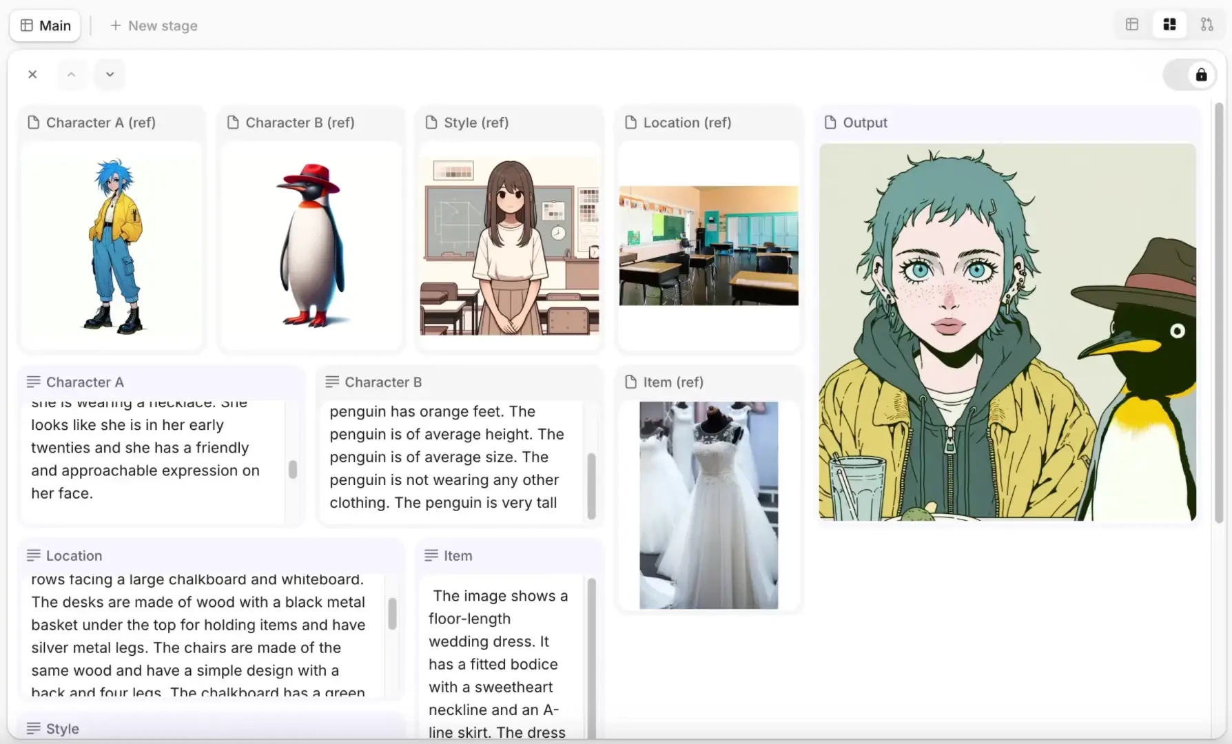 Automating Comic Book Ideation Process Generating Example Drawings